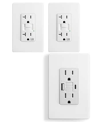 SURAIELEC 20 Amp GFCI Outlet & 15 Amp GFCI with USB-A USB-C Ports - Amazon.com