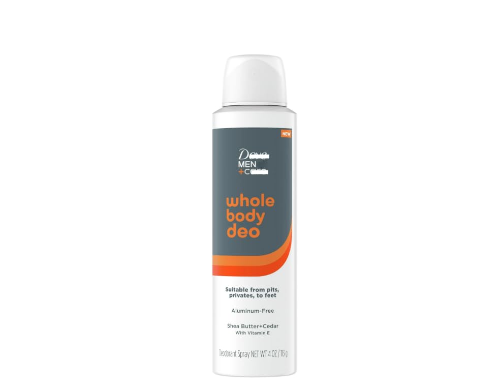 1 Pack Whole Body Deo Spray Men's Deodorant, Shea Butter & Cedar 4.0 oz