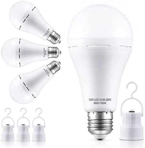 Neporal 4 Pack Emergency-Rechargeable-Light-Bulb, Stay Lights Up When ...