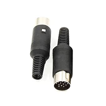 Amazon.com: FASTROHY 2Pcs DIN Plug 13 Pin Male Inline Audio Adapter Cable Connector, Black ...