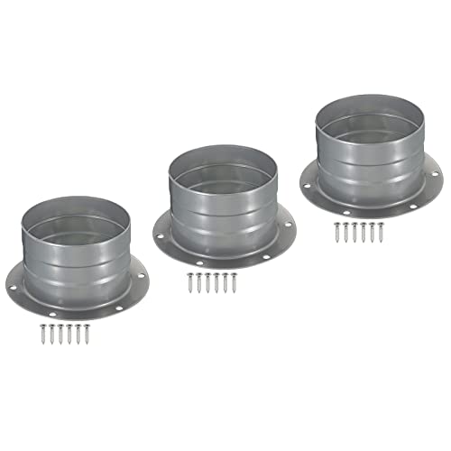 PATIKIL 3″ Duct Connector Flange, 3 Pack Metal Straight Pipe Exhaust ...