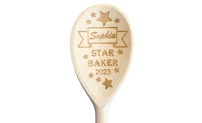 Star Baker Wooden Baking spoon Personalised : Amazon.co.uk: Handmade ...