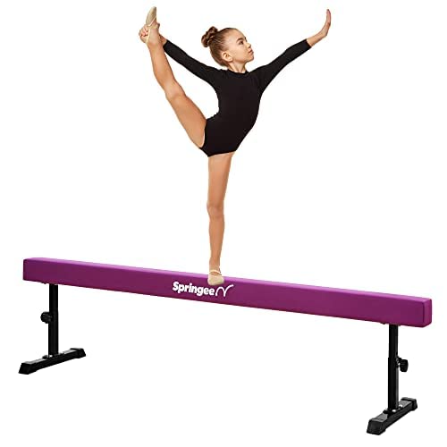 Springee | 8 ft Balance Beam Gymnastics Equipment for Home, Adjustable ...