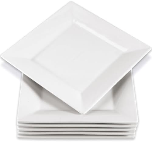 Amazon.com | RAIHOMKIT 6 PCS Porcelain Square Dessert Plates, 8 Inch ...
