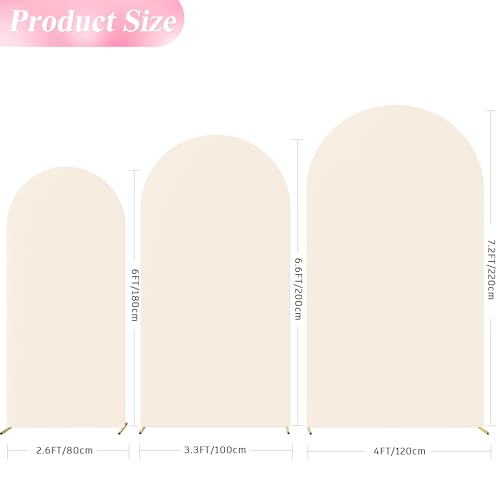 Wokceer Wedding Arch Backdrop Cover (7.2FT, 6.6FT, 6FT) Set of 3 ...