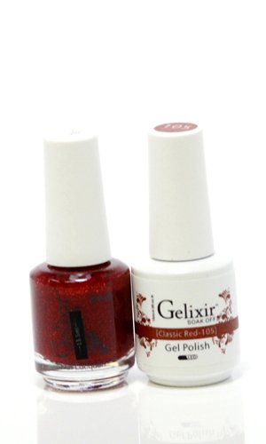 Amazon.com: Gelixir matching color gel & nail lacquer Classic Red -105