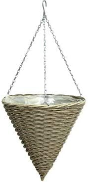 Amazon.com: DOITOOL 2PCS Rattan Hanging Planter Baskets Cone Shaped ...