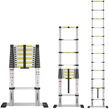 Telescoping Ladder Aluminum Extension Ladder 16FT Portable Telescopic ...