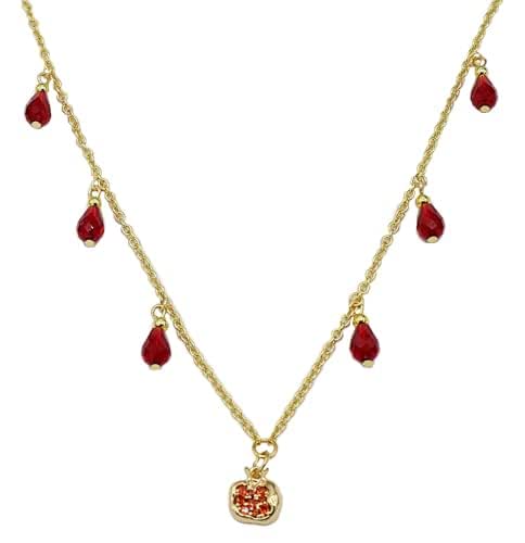 Amazon.com: Persephone Necklace - Pomegranate Pendant -18K Gold Plated ...