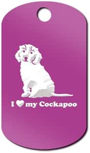 Amazon.com: Mister Petlife I Love My Cockapoo Engraved Keychain/GI Tag ...