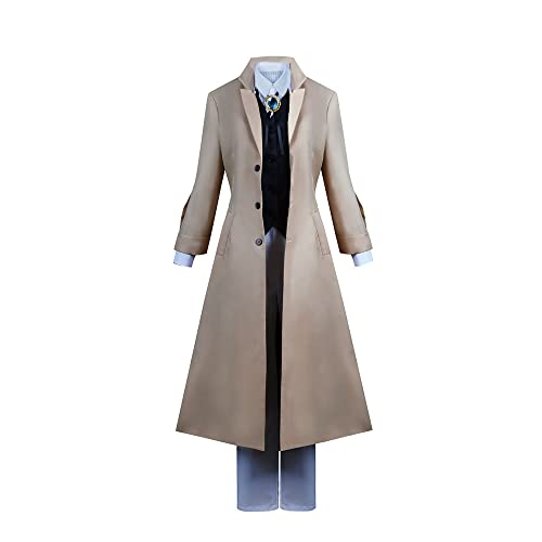 Dazai Osamu Brown Long Coat Costume Set-Premium Quality Replica with ...