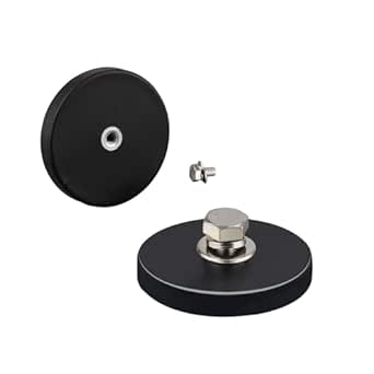 2PC Strong Neodymium Rubber Coated Magnets,D43mm Magnetic Mounts Rare ...