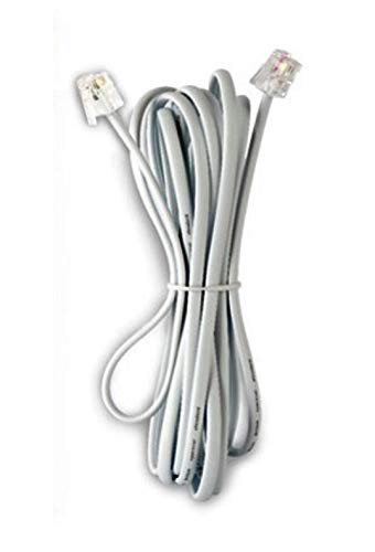 US Type Telephone Extension Cord 3 Meter White- RJ-11 Male Plug with 4 ...