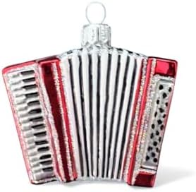 Amazon.com: Accordian European Blown Glass Christmas Ornament Music ...