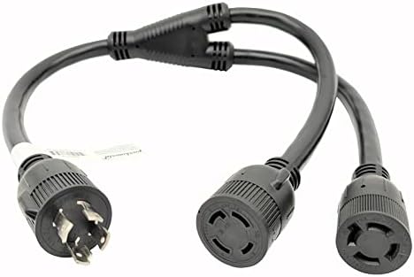 Amazon.com: MECMO 4 Prong 30 Amp Generator Splitter Y Adapter NEMA L14 ...