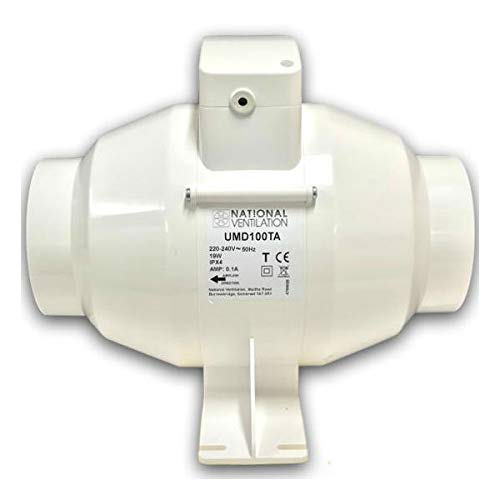 National Ventilation UMD100TA 'Monsoon' in-Line Extractor Fan 100 mm ...