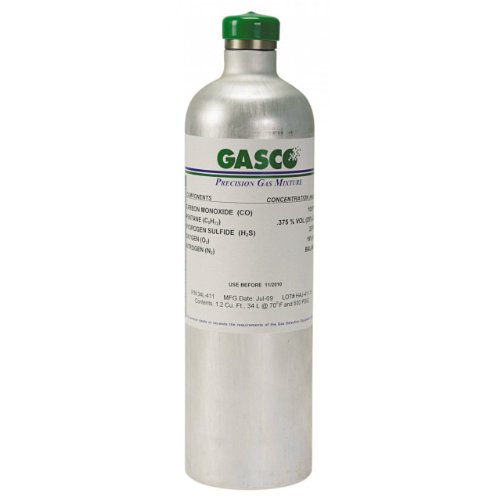 GASCO 34L-98-50 Aluminum Cylinder with 50 PPM Hydrogen Sulfide, Balance ...