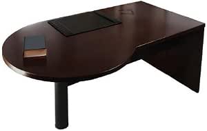 P-SHAPED Desk (Right) Espresso Veneer : Amazon.co.uk: Home & Kitchen