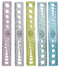 FIRST CLICK Ruler Scales 12" Scales 5 pcs With Transparent D & Round ...