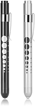 HASTHIP® Pen Torch for Doctors, 2Pcs LED Pen Light with Scale, White ...