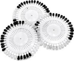 Zeniso® Black and White Round Hijab Pin Wheel, 120 Pins Pack of 3 Craft ...