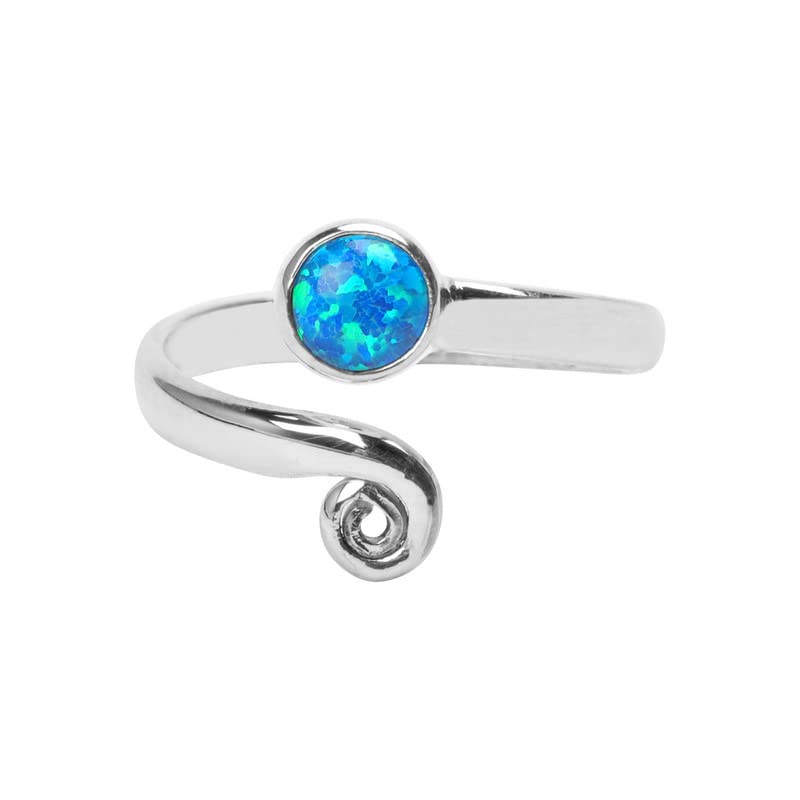 Dark Blue Opal Toe ring midi rings 925 Solid Sterling Silver Girl Women ...