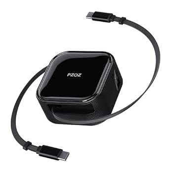 PZOZ Double-Ended Retractable USB C Cable, 60W USB C Fast Charging Cord ...