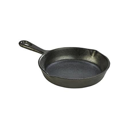 Artesa Mini Cast Iron Frying Pan with Wooden Serving Board, Grill Pan ...