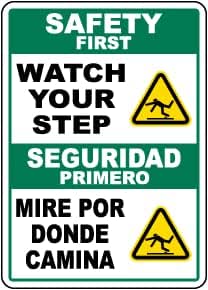SAFETY SIGN STICKER |SAFETY FIRST -WATCH YOUR STEP | 457 MM X 304 MM ...