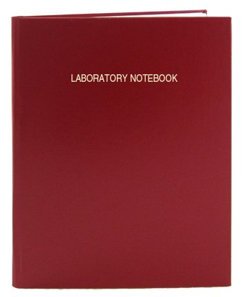BookFactory Red Lab Notebook/Laboratory Notebook - 96 Pages (.25" Grid ...