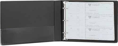 Amazon.com : 3 Ring Check Binder - Home & Business 3-on-a-Page Checks ...