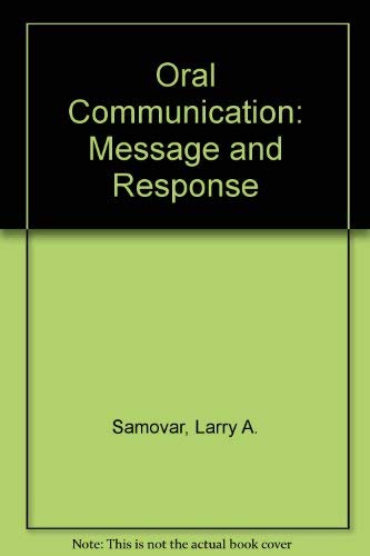 Buy Oral Communication: Message and Response Book Online at Low Prices ...