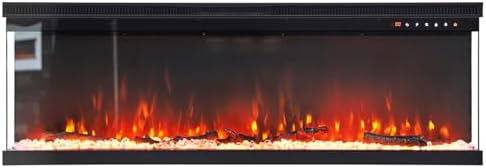 Warmiehomy Electric Fire 50inch/127cm 3D Effect Media Wall Fireplace ...