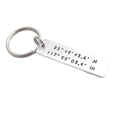 Amazon.com: Coordinates Keychain Personalized Latitude and Longitude ...