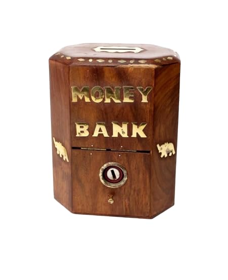 R K Online Store Piggy Bank Wooden Coin Box Money Bank Octagonal Piggy ...