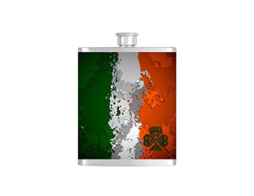 Amazon.com: Celtic Shamrock and Irish Flag St. Patricks Day Flask with ...