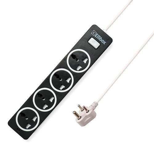 EMBOX 10A Extension Board with Master Switch-Extension Cord with 4 ...