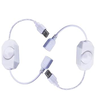 Clearhill 2Pcs 5V USB Rotary Dimmer Switch with USB Male and Female ...