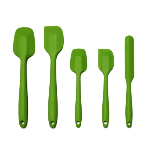 Rubber Spatulas of 5 Silicone Heat Resistant Cooking Utensils Set for ...