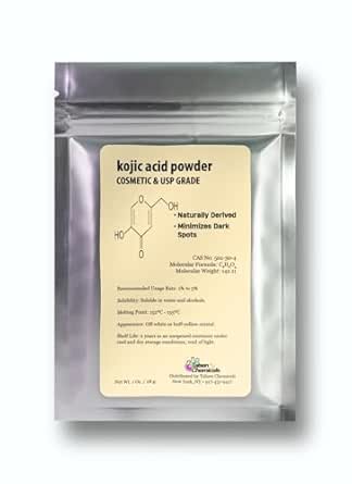 Pure Kojic Acid Powder Natural and Organic Kojic Acid (1 Ounce / 28 ...