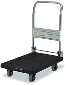 Amazon.co.jp: 静音台車 ハンドル折りたたみ式 最大積載量150kg PLA150-DX ブラック : 産業・研究開発用品