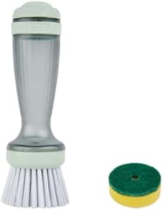 Amazon.com : Dish Brush with Sponge, Plastic Handle and Bristles ...