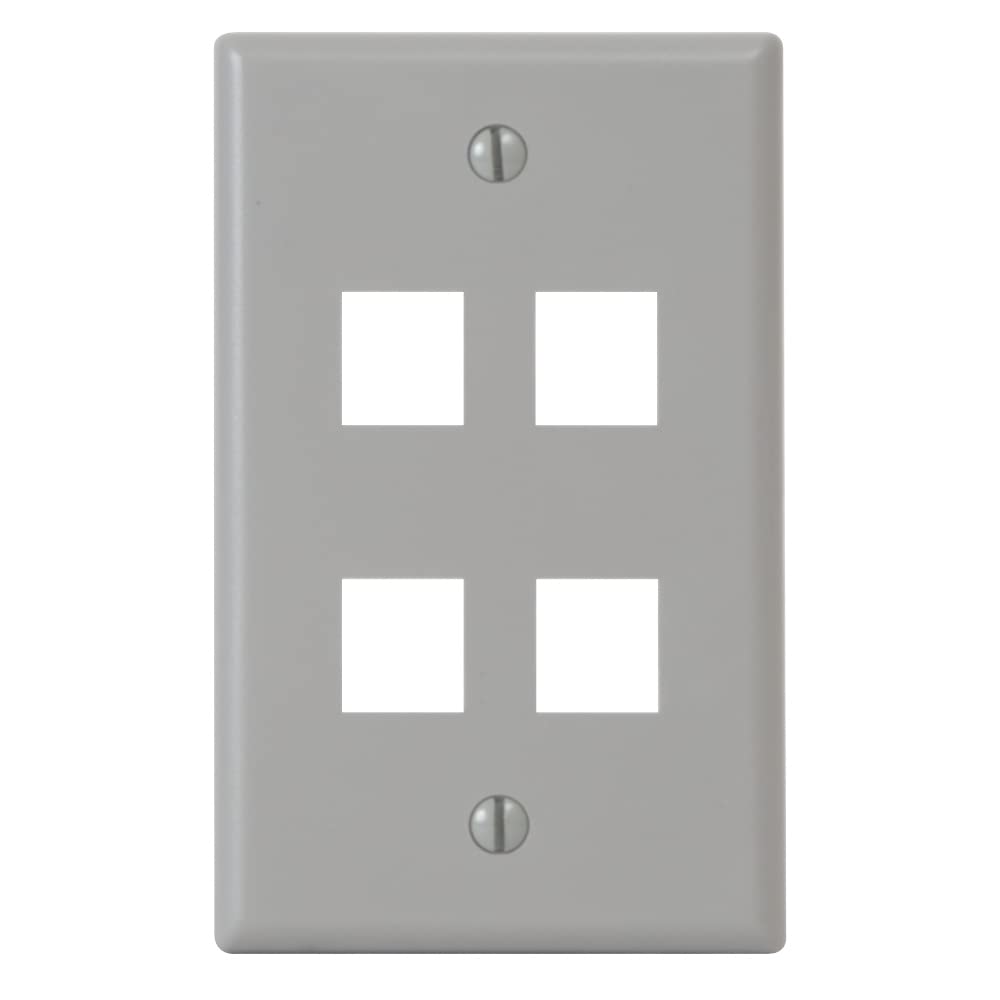 Amazon.com: ICC 4-Port Faceplate for Keystone Connectors, Single Gang ...