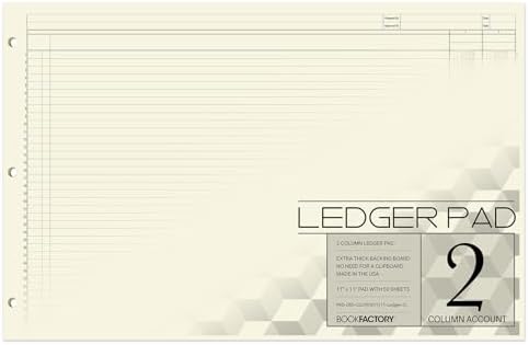 Amazon.com : BookFactory Ledger Pad/Large 2 Column Accounting Ledger ...