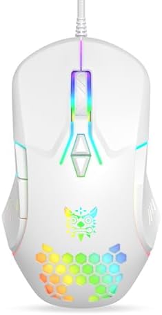 Wired USB Mouse, Computer Mouse with RGB Lighting, 4 Adjustable DPI ...