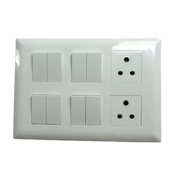 Modular Plate SIZE-12M | with 2 Socket 10A/240V AC & 8 Switch 10A (1 ...