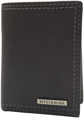 Amazon.com: RIVET & BURR Genuine Leather Trifold Wallet for Men with ...