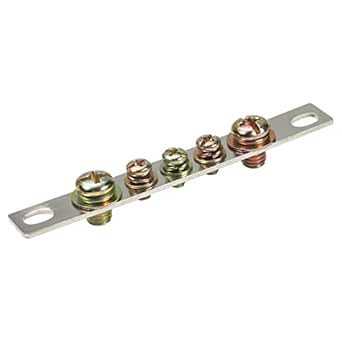 Juvielich Terminal Bus Bar 5 Positions Terminal Block Connector Bar 5mm ...
