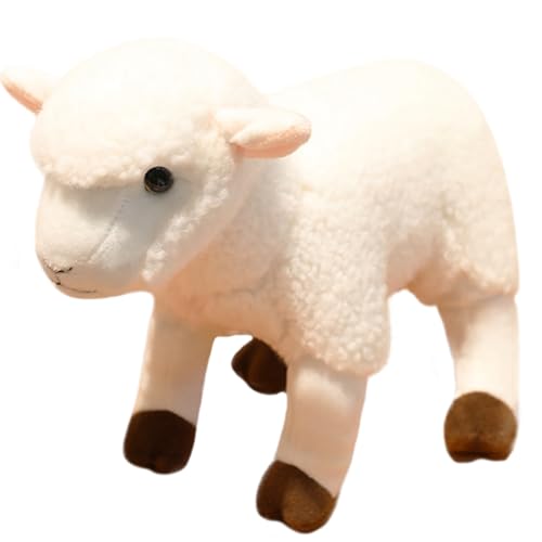 ELAINREN Lifelike White Sheep Stuffed Farm Animals Cuddle - Want It All