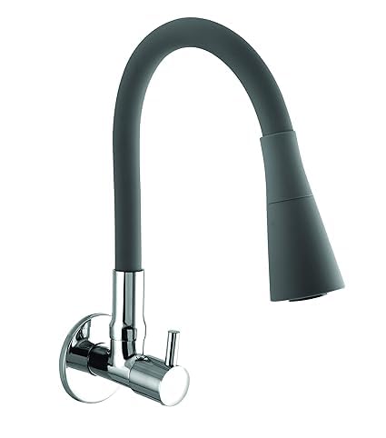 Tetos Grey Sink Tap for Kitchen Flexible Neck Dual Flow Grey Color, 2 ...